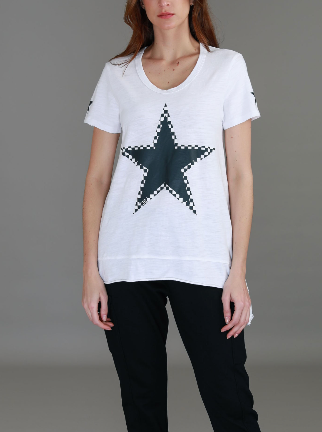Sandy Check Black Star Tee – Sweet Charlotte Studio
